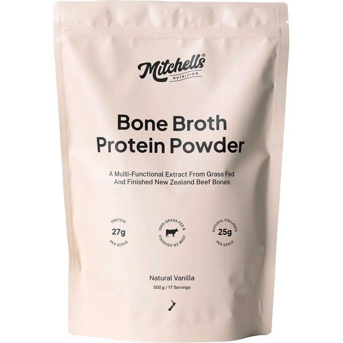 Vanilla Bone Broth Protein 500 g Bag | Mitchells