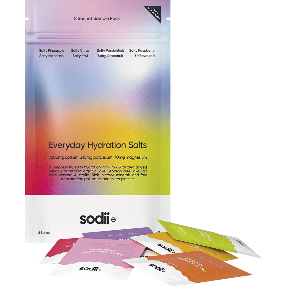 Sodii Salty Variety Pack (8 Sachets) | Sugar-Free Electrolyte Drink Mix ...