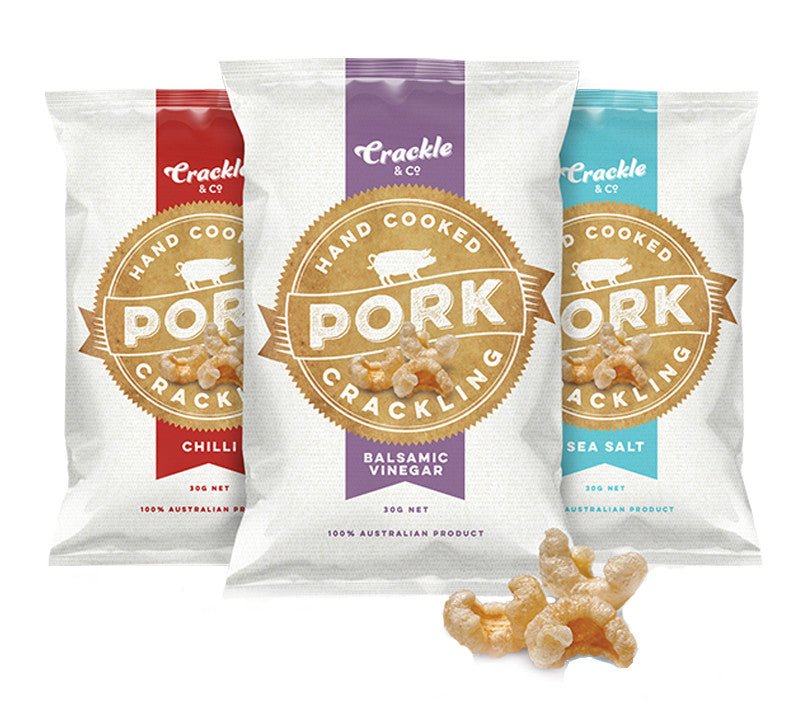 Buy Crackle & Co Pork Crackling Variety 3 Pack Online @ Yo Keto AU